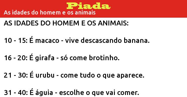 As idades do homem e os animais - Outras - Piadas Gratis (17384)